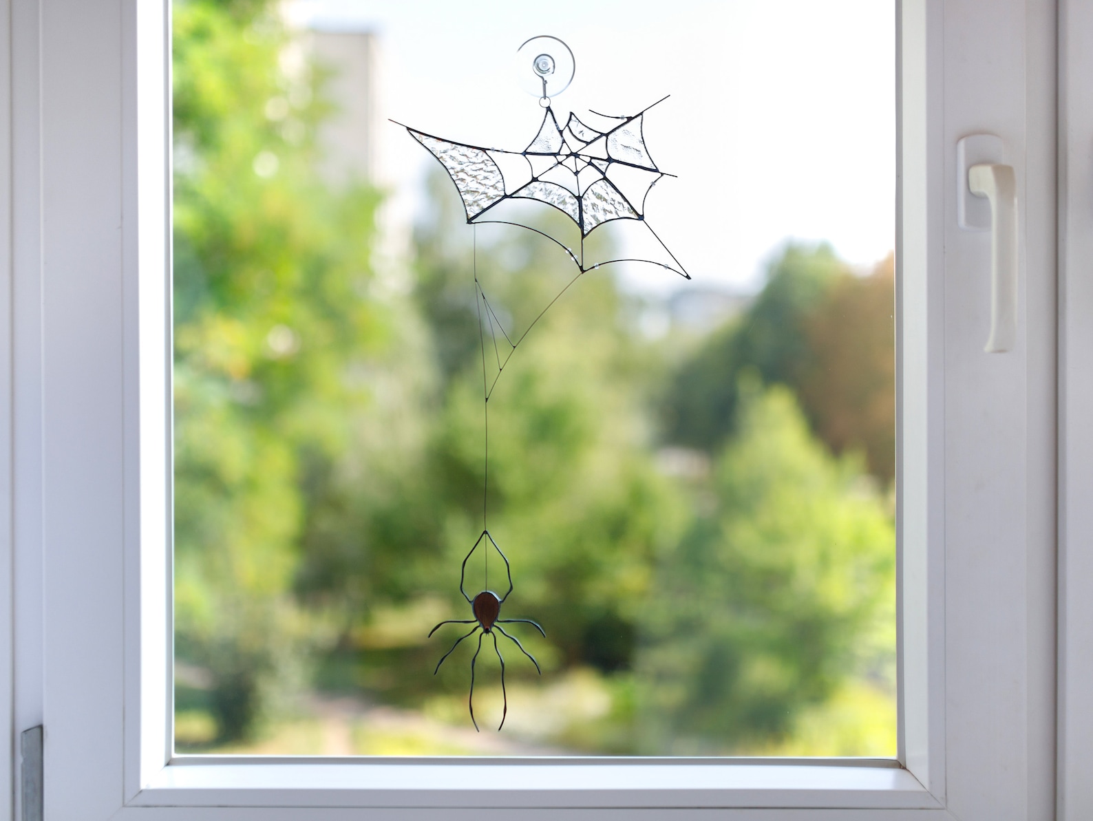 Spider Stained Glass Window Hangings Halloween Decor Indoor - Etsy