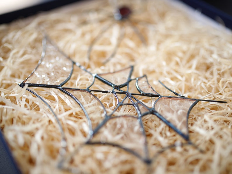 Spider Web Stained Glass Spider on the Web Window Hangings | Etsy