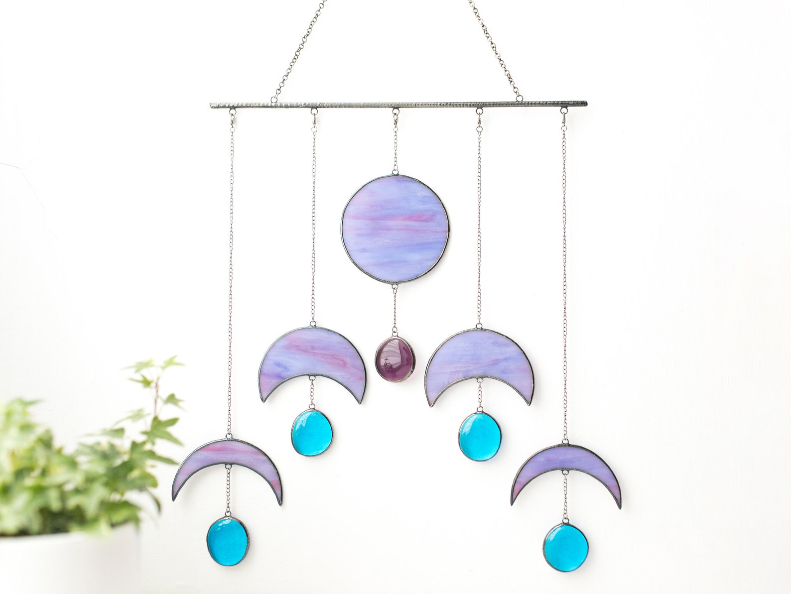 Stained Glass Moon Phases Decor for Window Celestial Decor - Etsy