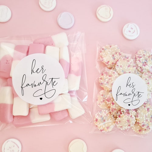 Favour Sweet Bags With Personalised Sticker Sweet Chocolate Etsy Uk