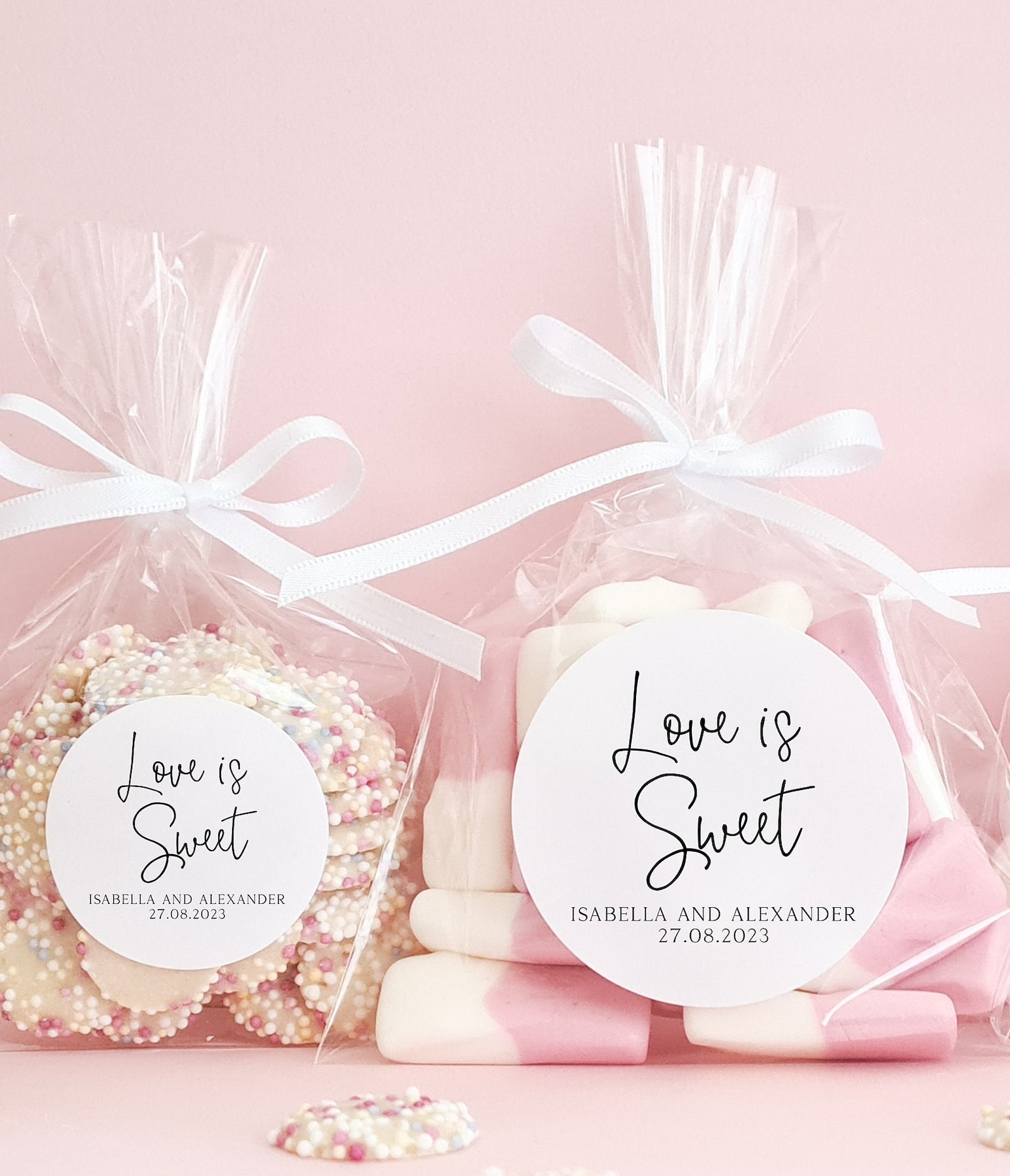 Favour Sweet Bags With Personalised Sticker Sweet Chocolate - Etsy UK