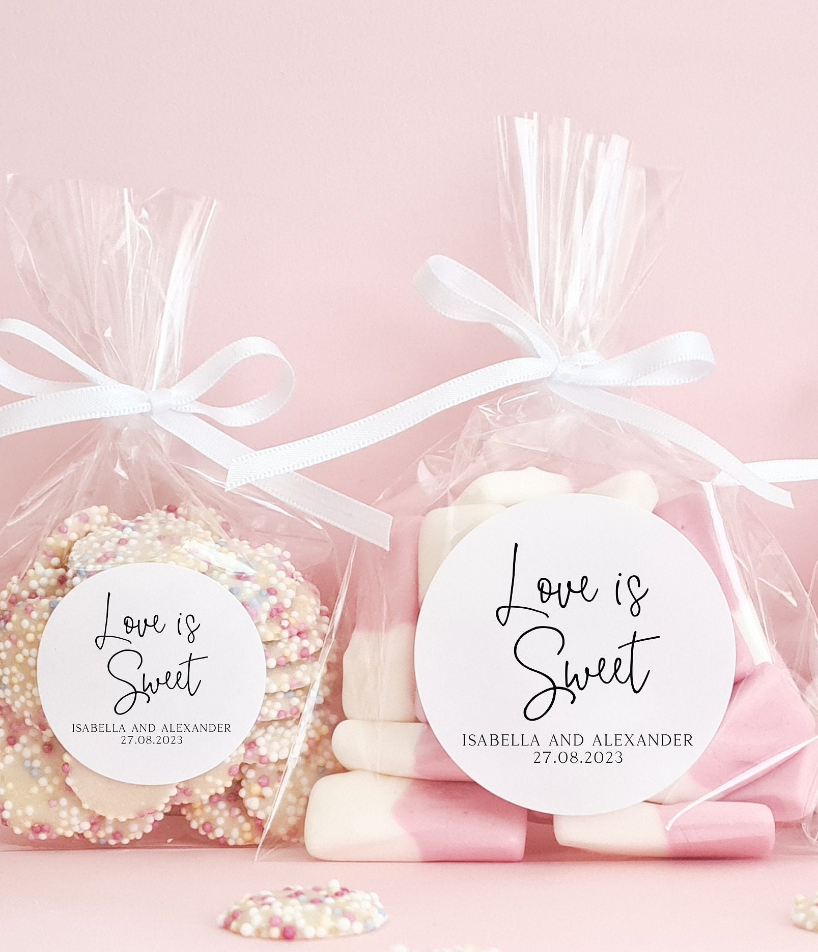Favour Sweet Bags With Personalised Sticker Sweet Chocolate - Etsy UK