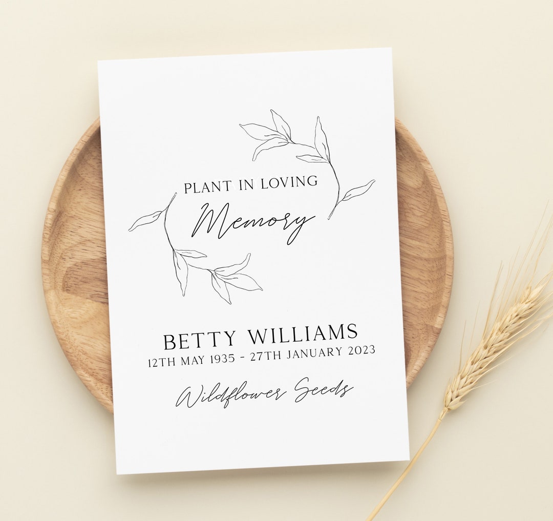 In Memory Seed Favour Packets White Envelope Seed Favours Personalised ...