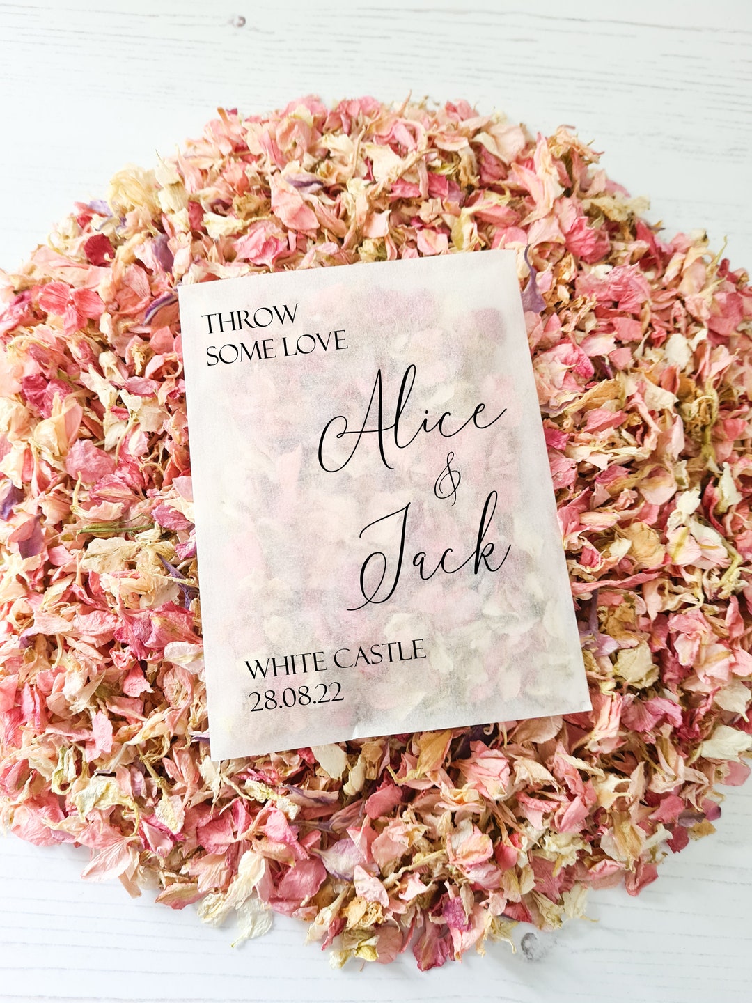 Wedding Confetti Bags - 100% Biodegradable Glassine Bags - Personalised ...