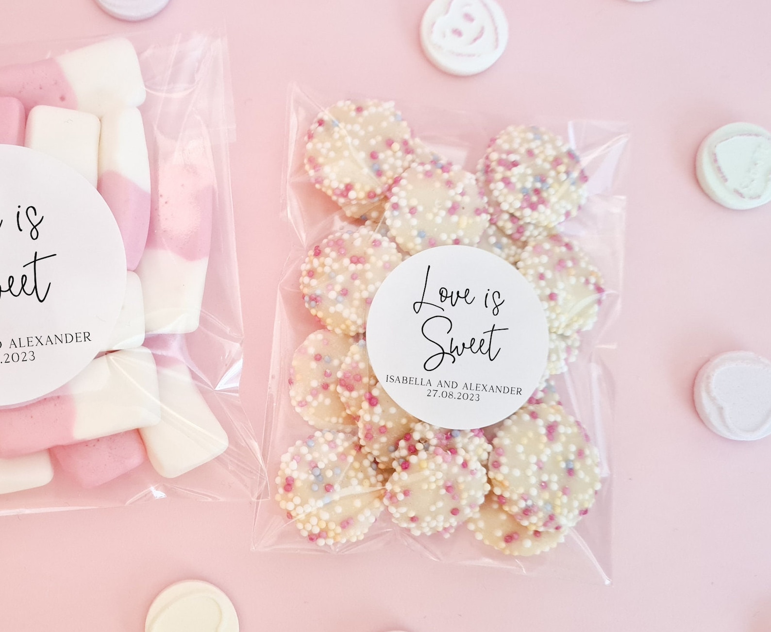 Favour Sweet Bags With Personalised Stickers - Sweet Bag Favours ...
