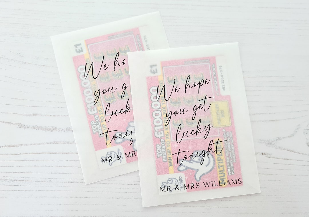 Scratch Card Holder Wedding Favour Packets We Hope You Get Lucky ...
