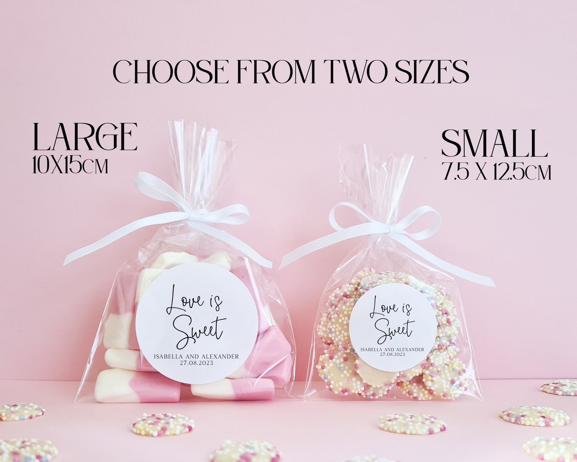Favour Sweet Bags With Personalised Sticker Sweet Chocolate - Etsy UK