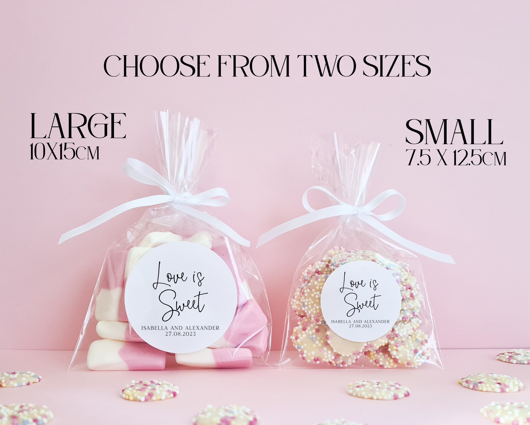 Favour Sweet Bags With Personalised Sticker Sweet Chocolate - Etsy UK