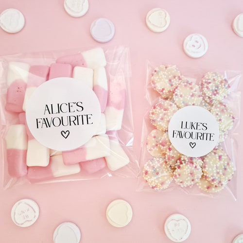 Favour Sweet Bags With Personalised Sticker Sweet Chocolate - Etsy UK