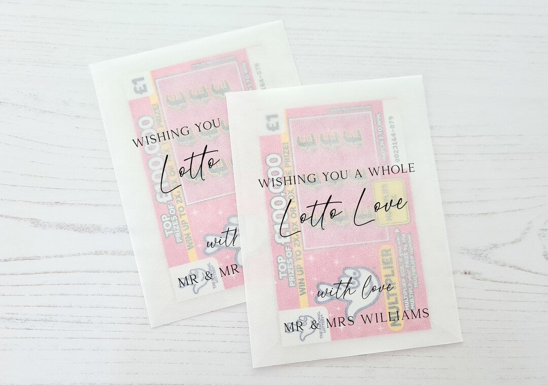 Scratch Card Holder Wedding Favour Packets A Whole Lotto Love - 100% ...