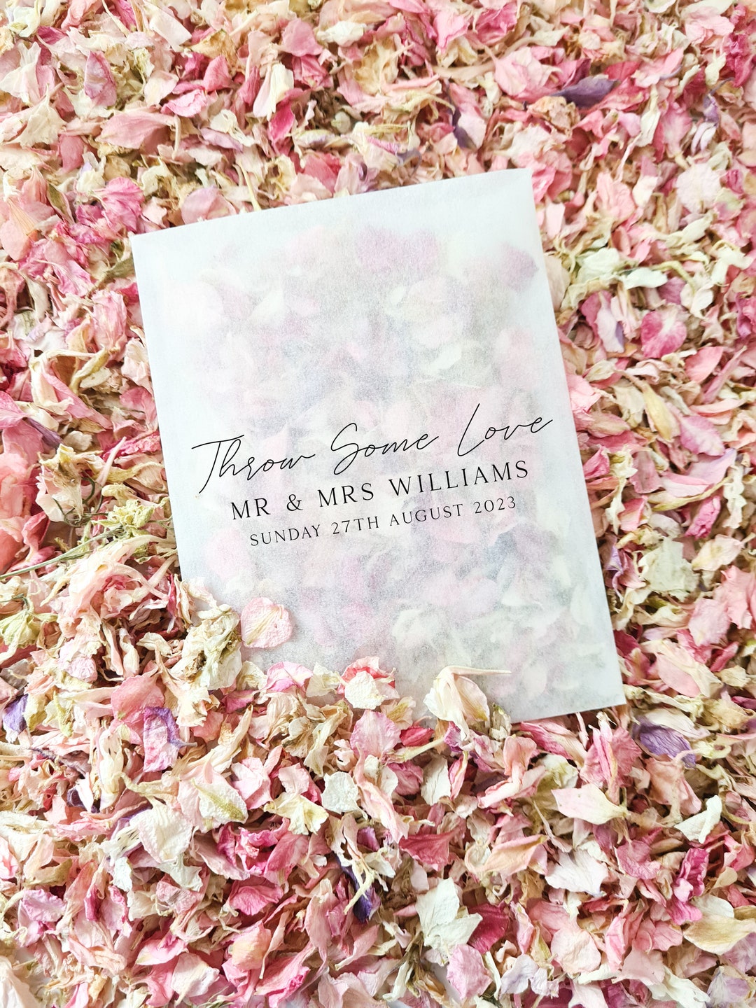 Wedding Confetti Bags - 100% Biodegradable Glassine Bags - Personalised ...