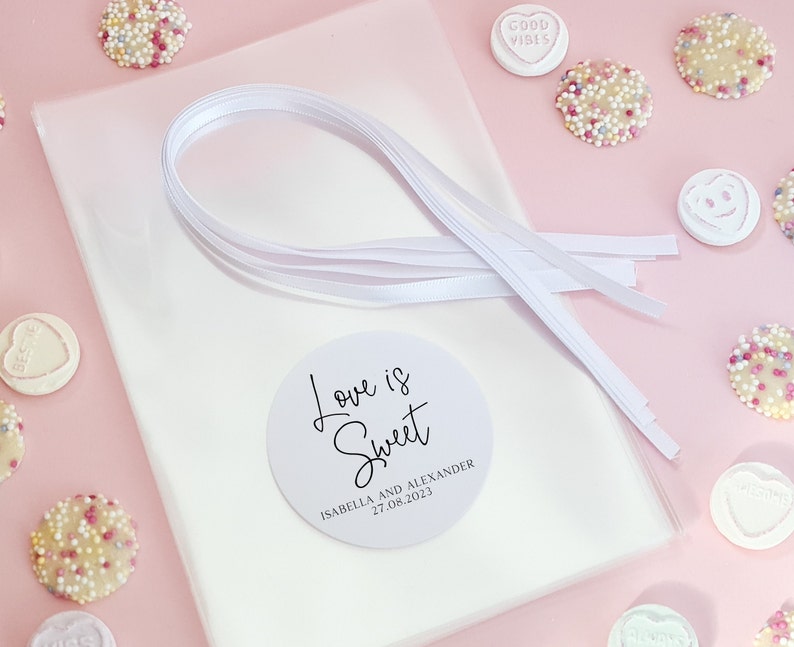 Favour Sweet Bags With Personalised Sticker Sweet Chocolate - Etsy UK