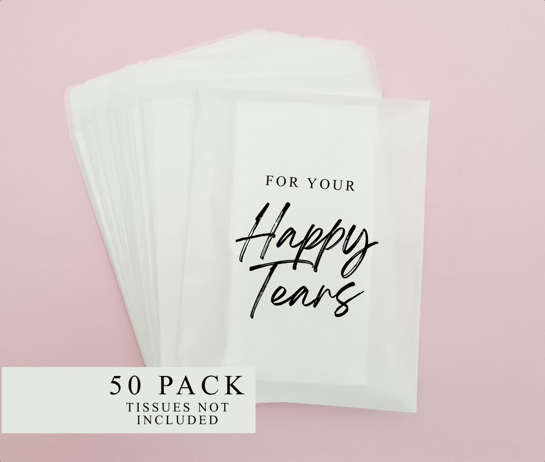 50 for Your Happy Tears Personalised Wedding Tissue Packets | 100% ...