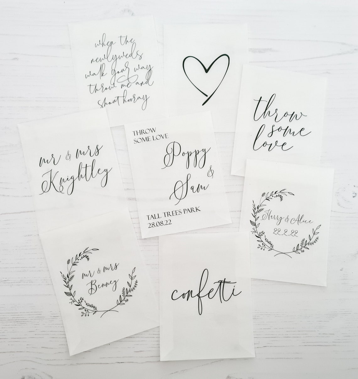 Wedding Confetti Bags 100% Biodegradable Glassine Bags - Etsy UK