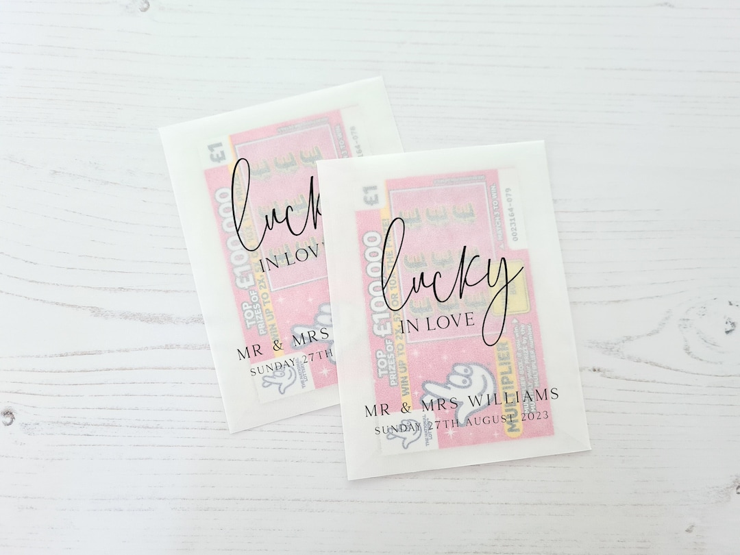 Scratch Card Holder Wedding Favour Packets Lucky in Love - 100% ...