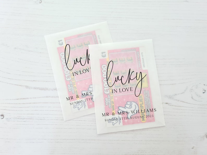 Scratch Card Holder Wedding Favour Packets Lucky in Love - Etsy