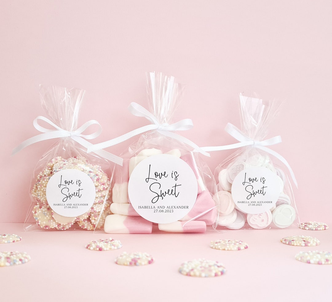 Favour Sweet Bags With Personalised Stickers - Sweet Bag Favours ...