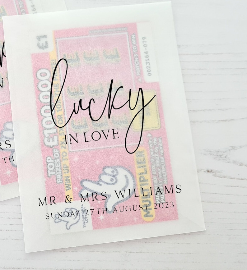 Scratch Card Holder Wedding Favour Packets Lucky in Love - Etsy