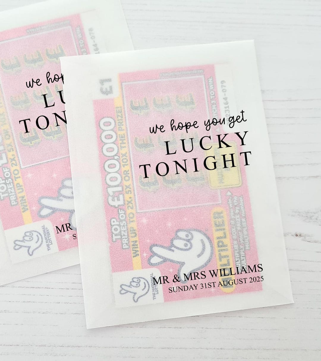 Scratch Card Holder Wedding Favour Packets Lucky in Love - 100% ...