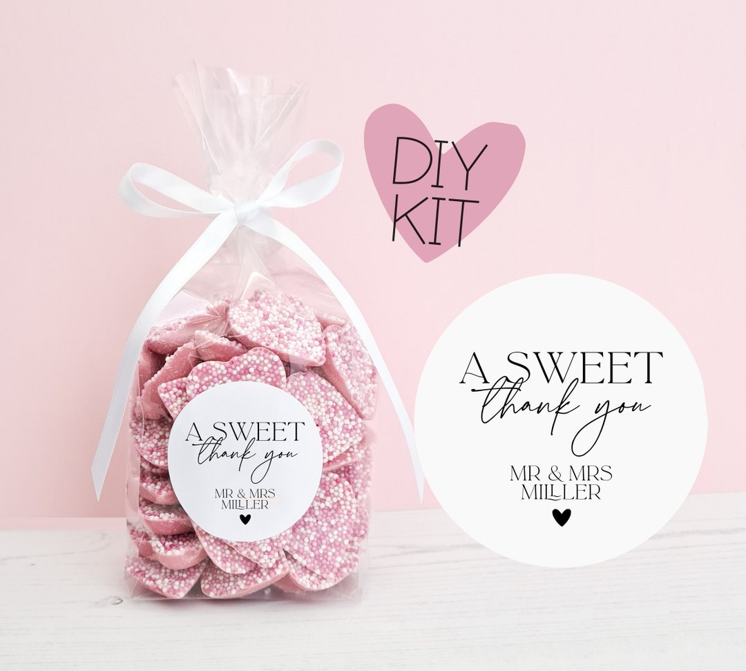 DIY Favour Sweet Bags Kit Love is Sweet Favour Sweet Bags Stickers for ...