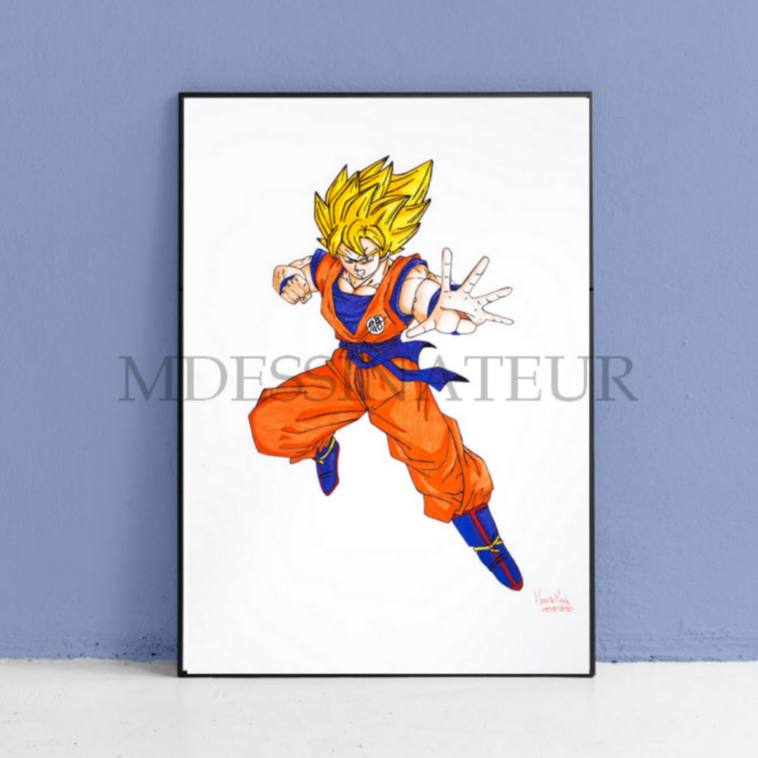 Drawing San Goku dragon Ball Z - Etsy UK