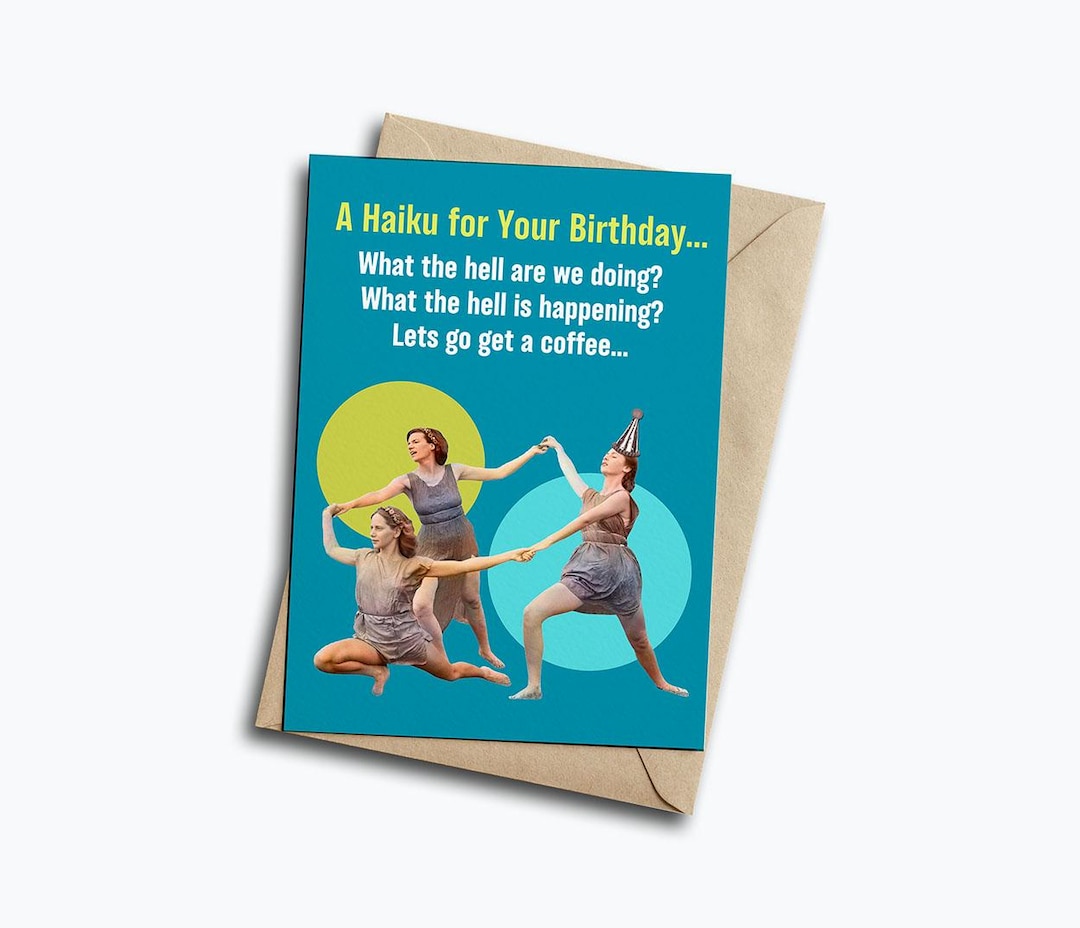 Funny Birthday Card for Her Funny Haiku Bday Card for Friend Adult ...