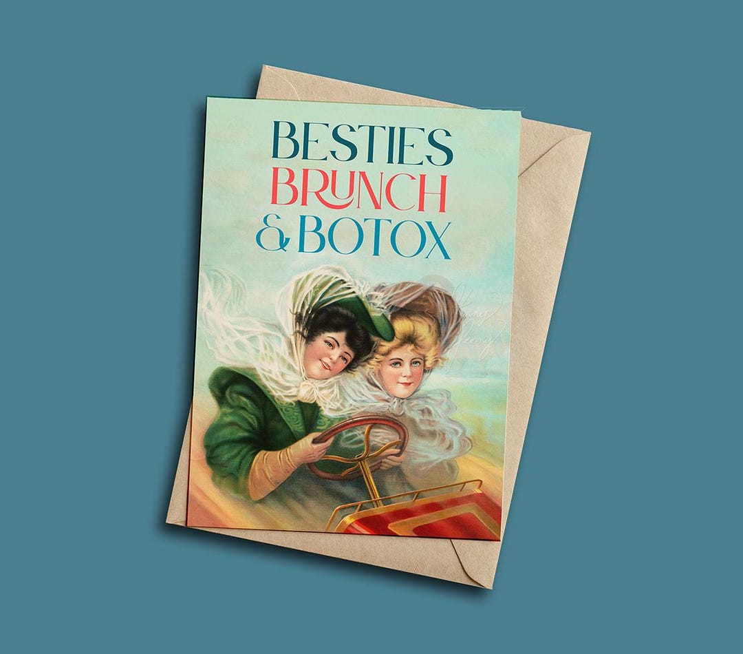 Funny Card for Friend Bestie Brunch and Botox Self Care Card for Best ...