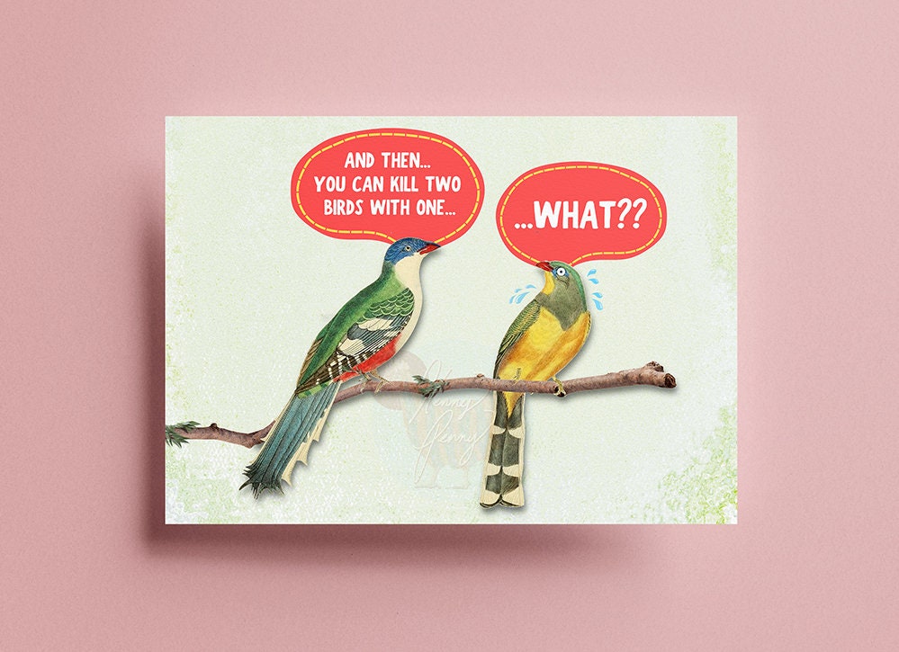 Funny Animal Card, Bird Greeting Card, Funny Card for Him, Funny Card ...