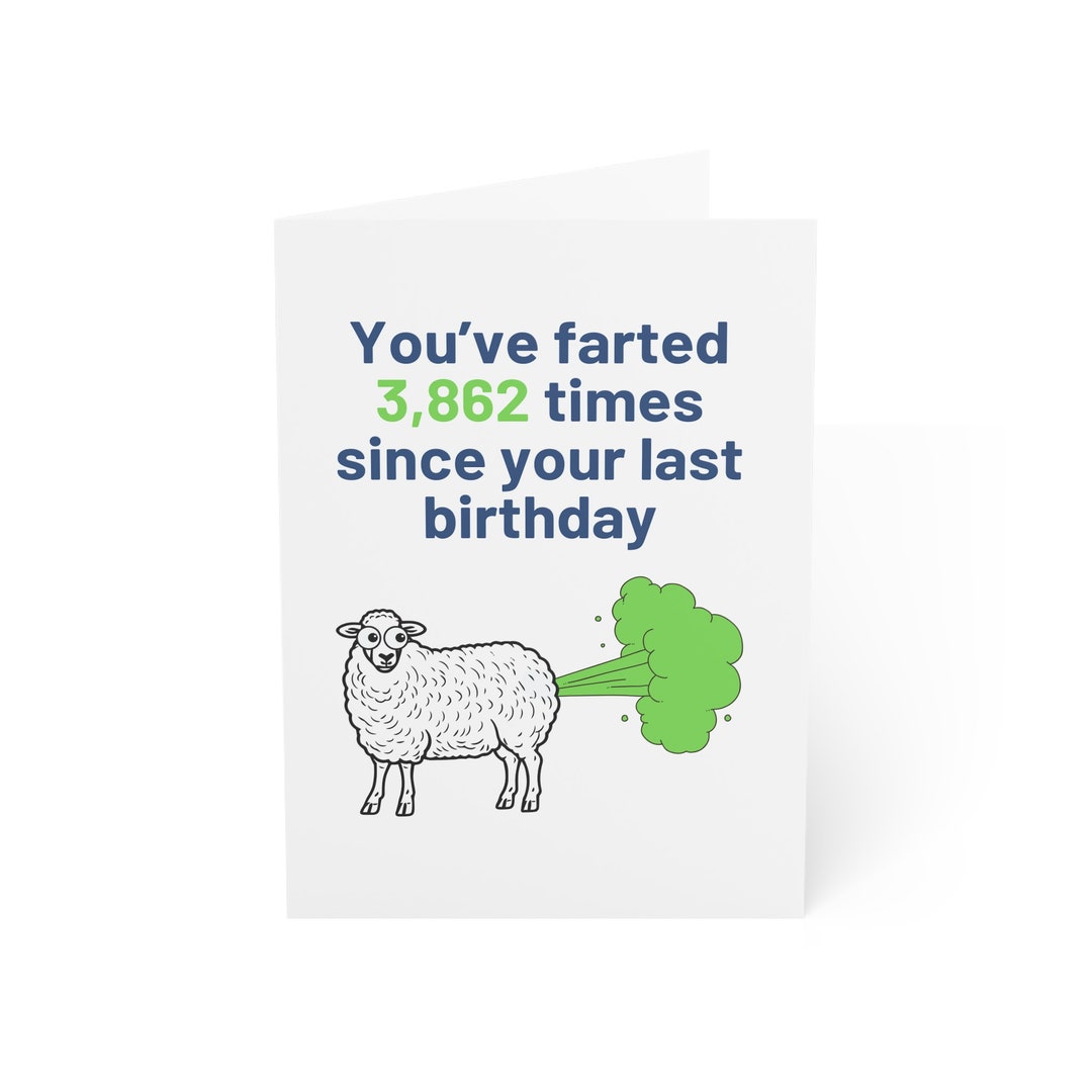 Happy Birthday Card, Funny Fart Birthday, Fart Birthday Card, Funny ...