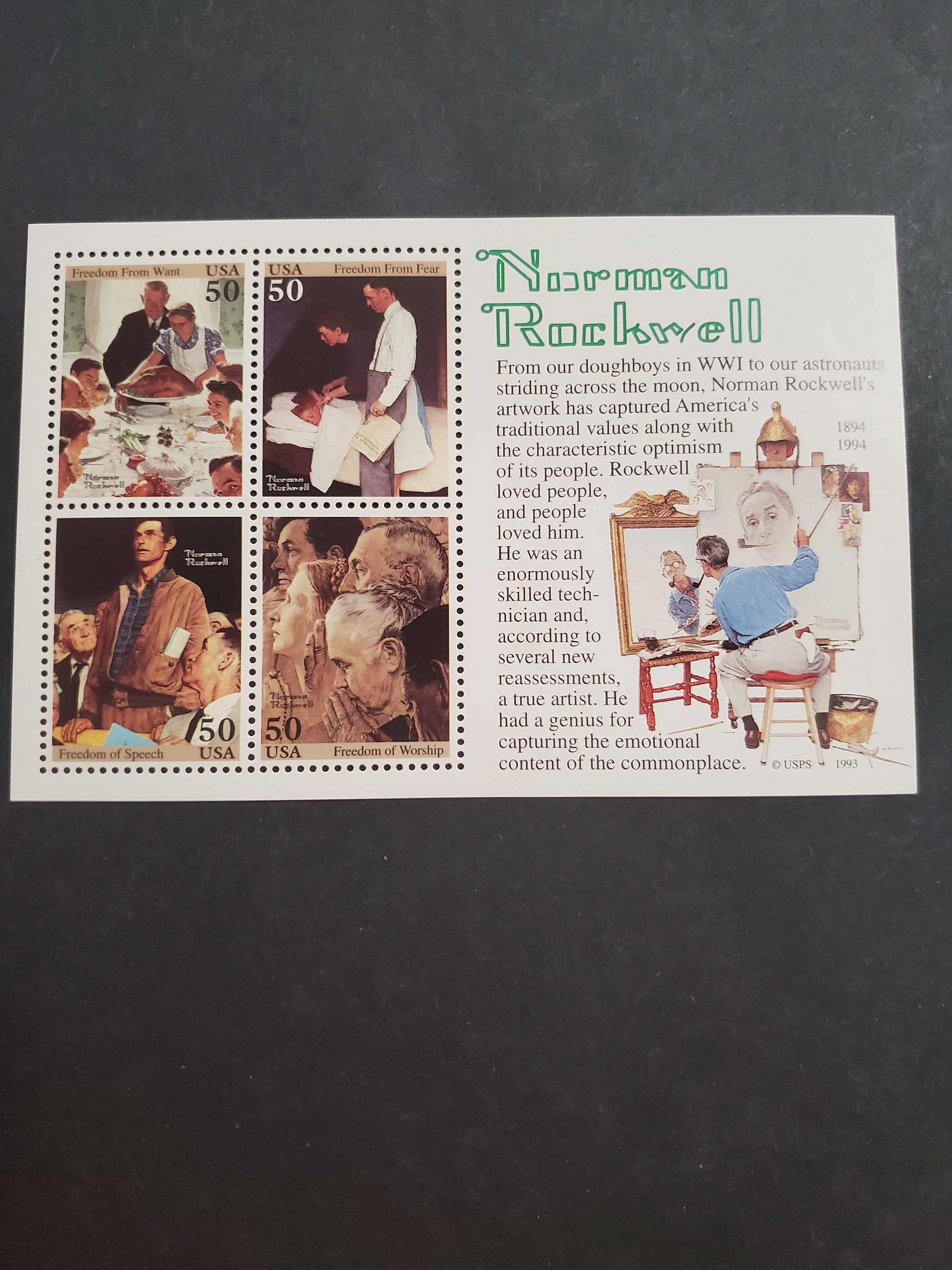 Art & Collectibles 4 vintage unused 1993 Norman Rockwell 50 cent ...
