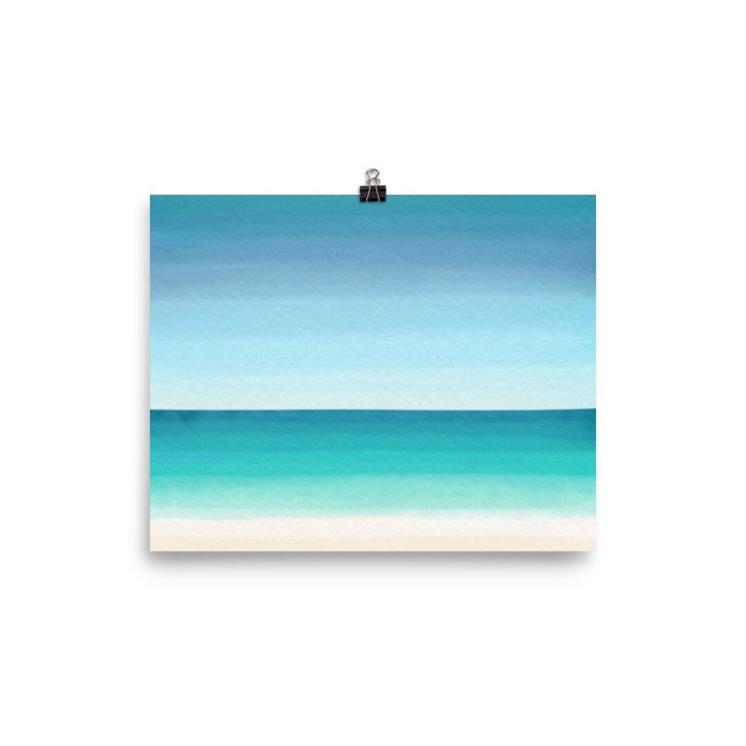 Watercolor Beach | 8 X 10 in Poster Print - Etsy