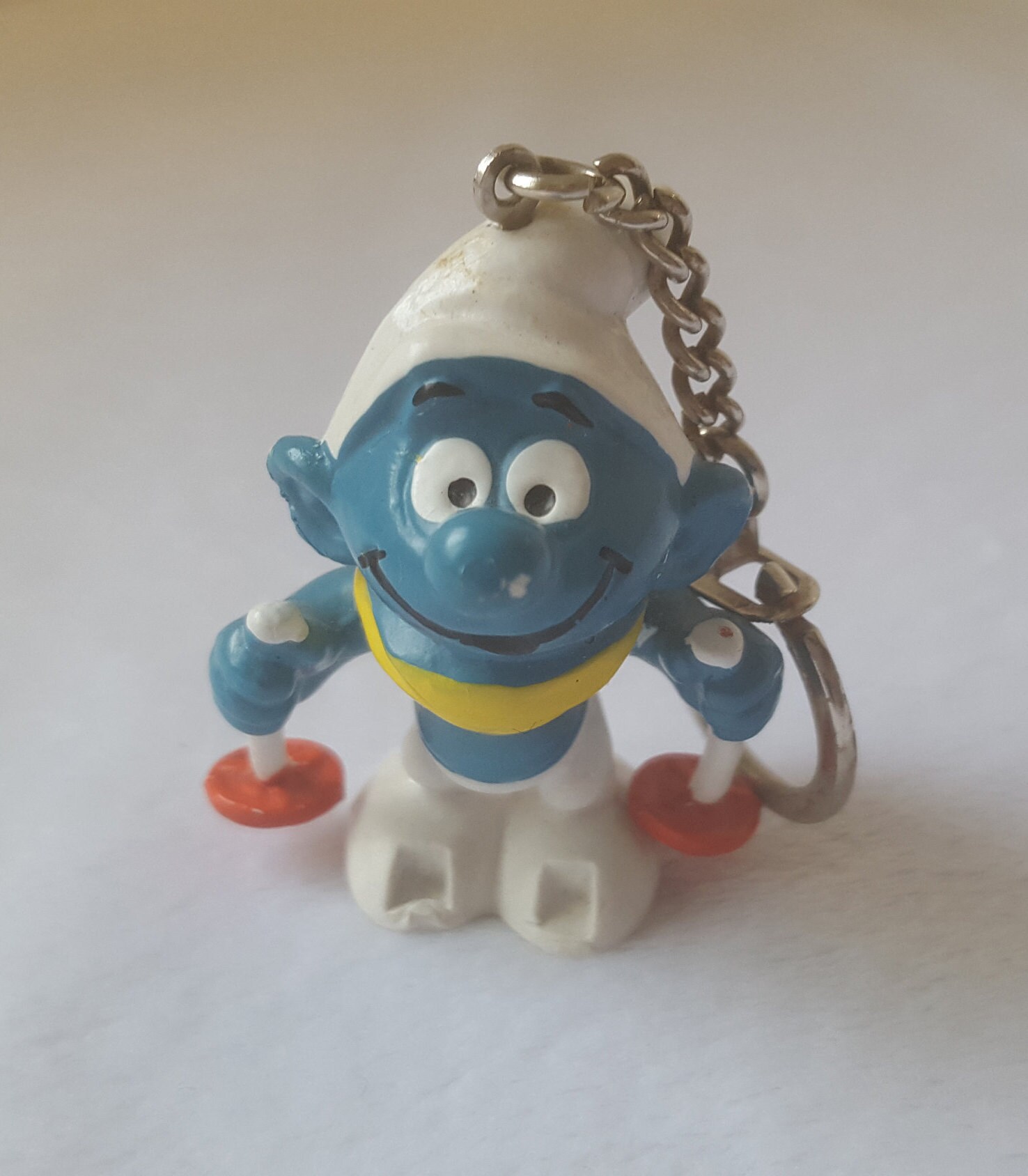 Skier Smurf Keychain PVC Figure Smurf With Skis Figurine - Etsy India