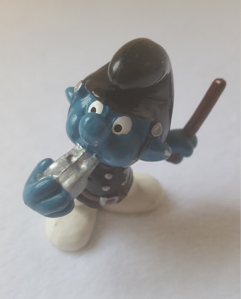 Police Officer Smurf PVC Figure, Policeman Smurf Figurine From 1981 - Etsy