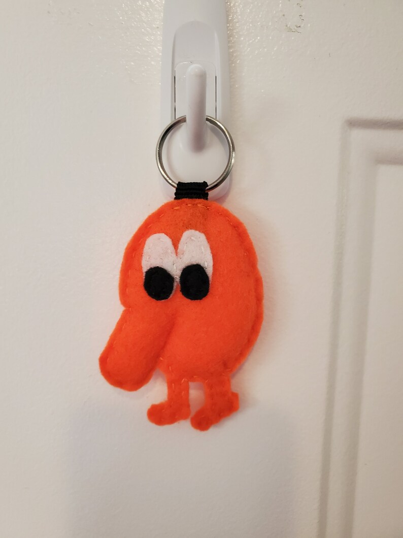 Q*bert Felt Plush Keychain, Handmade Stuffy - Etsy
