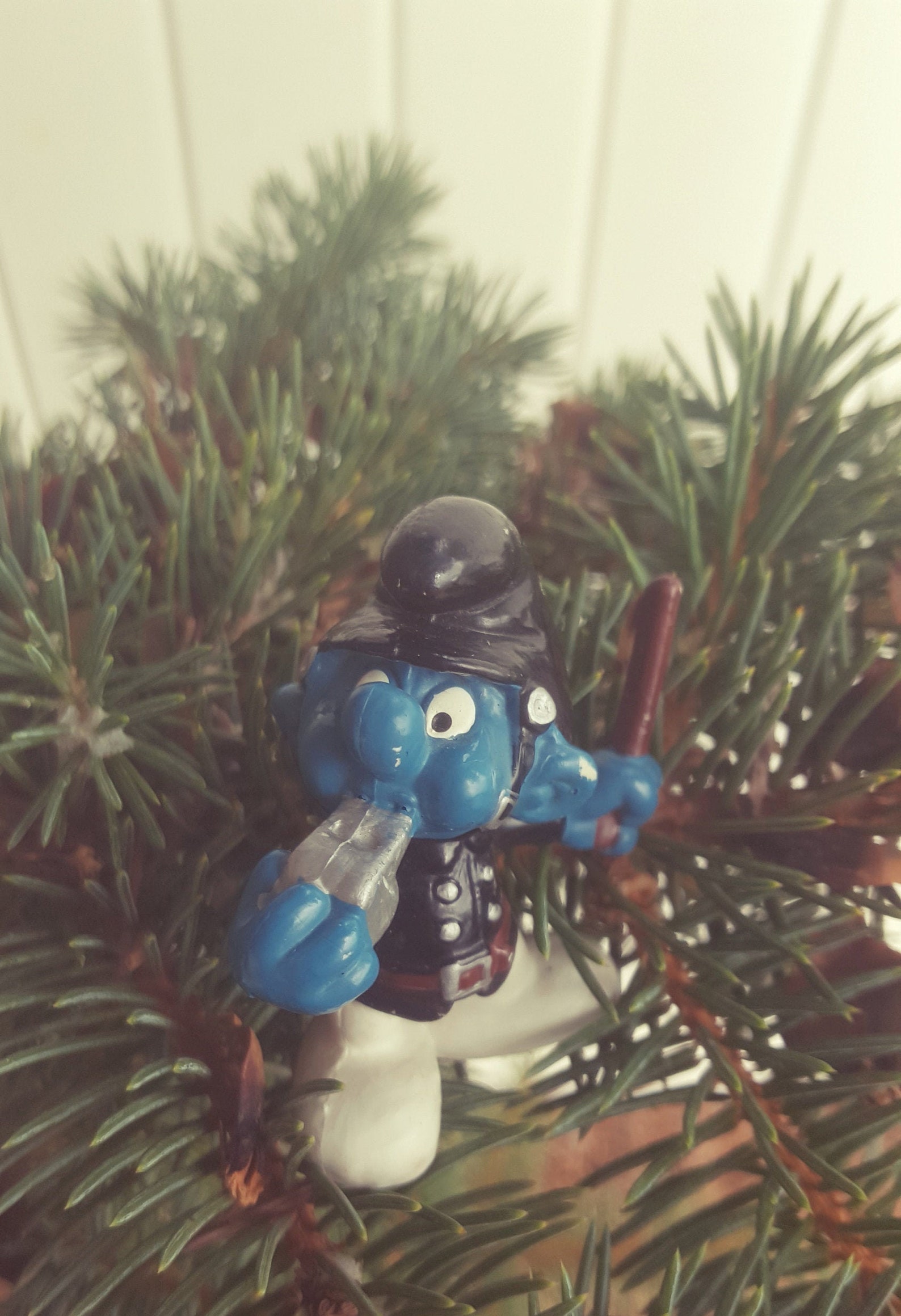Police Officer Smurf PVC Figure, Policeman Smurf Figurine From 1981 - Etsy