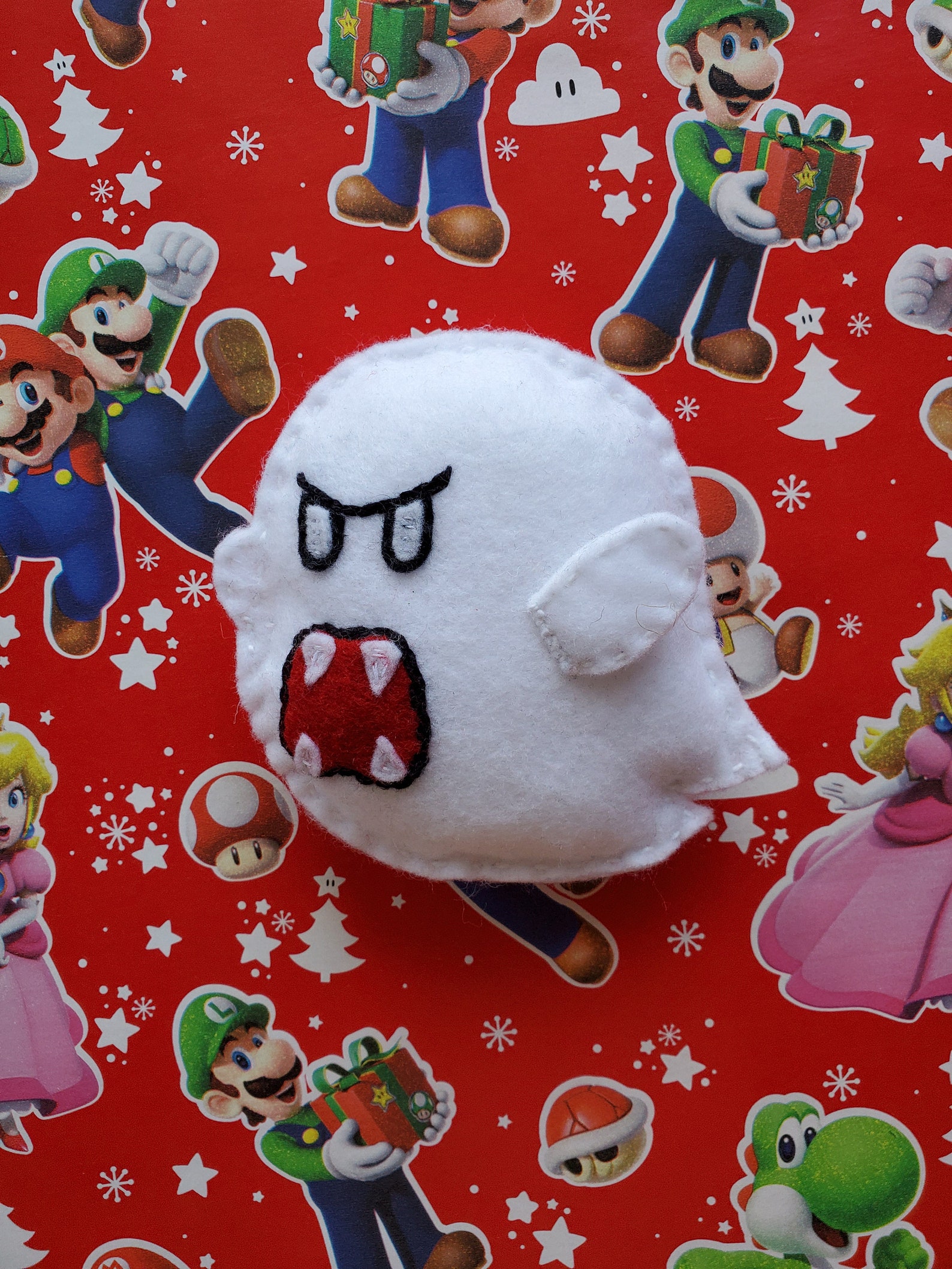 Big Boo From Super Mario World Hand Stitched White Felt - Etsy