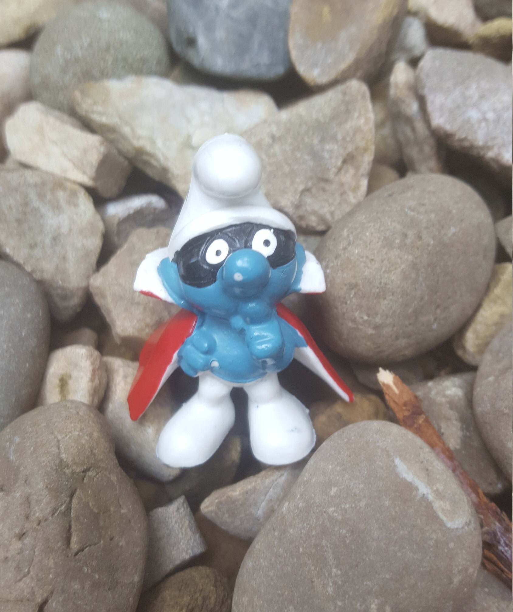Spy Smurf PVC Figure Smurf Figurine With Cape and Mask - Etsy