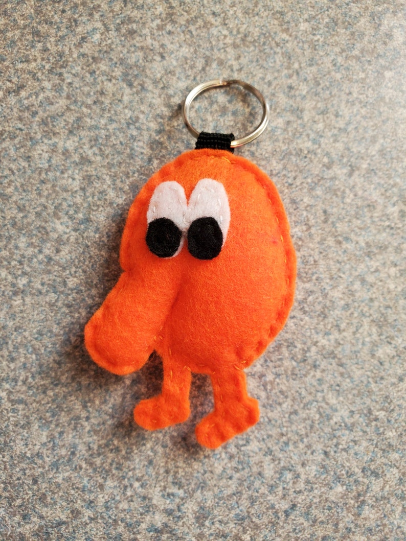 Q*bert Felt Plush Keychain, Handmade Stuffy - Etsy