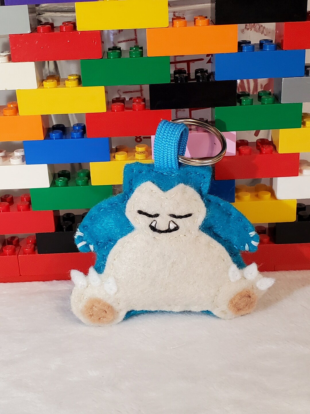 Snorlax Felt Plush Keychain Handmade Stuffy - Etsy