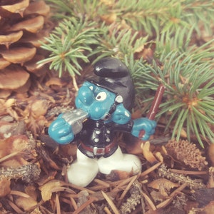 Police Officer Smurf PVC Figure Policeman Smurf Figurine from | Etsy
