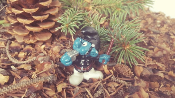 Police Officer Smurf PVC Figure Policeman Smurf Figurine From | Etsy