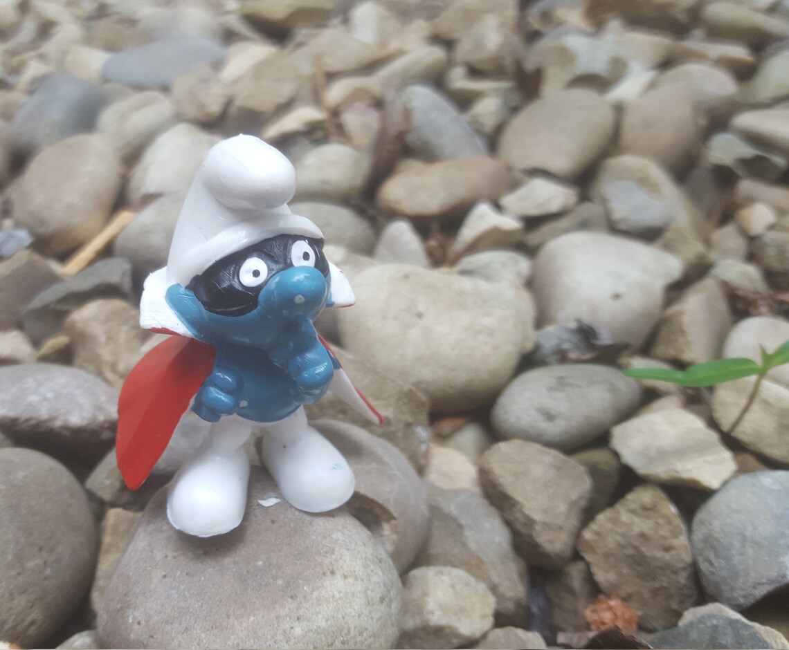 Spy Smurf PVC Figure Smurf Figurine With Cape and Mask - Etsy