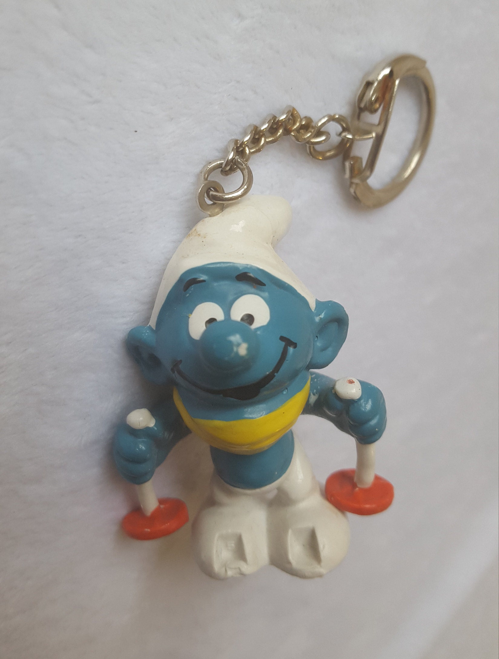 Skier Smurf Keychain PVC Figure Smurf With Skis Figurine - Etsy Canada