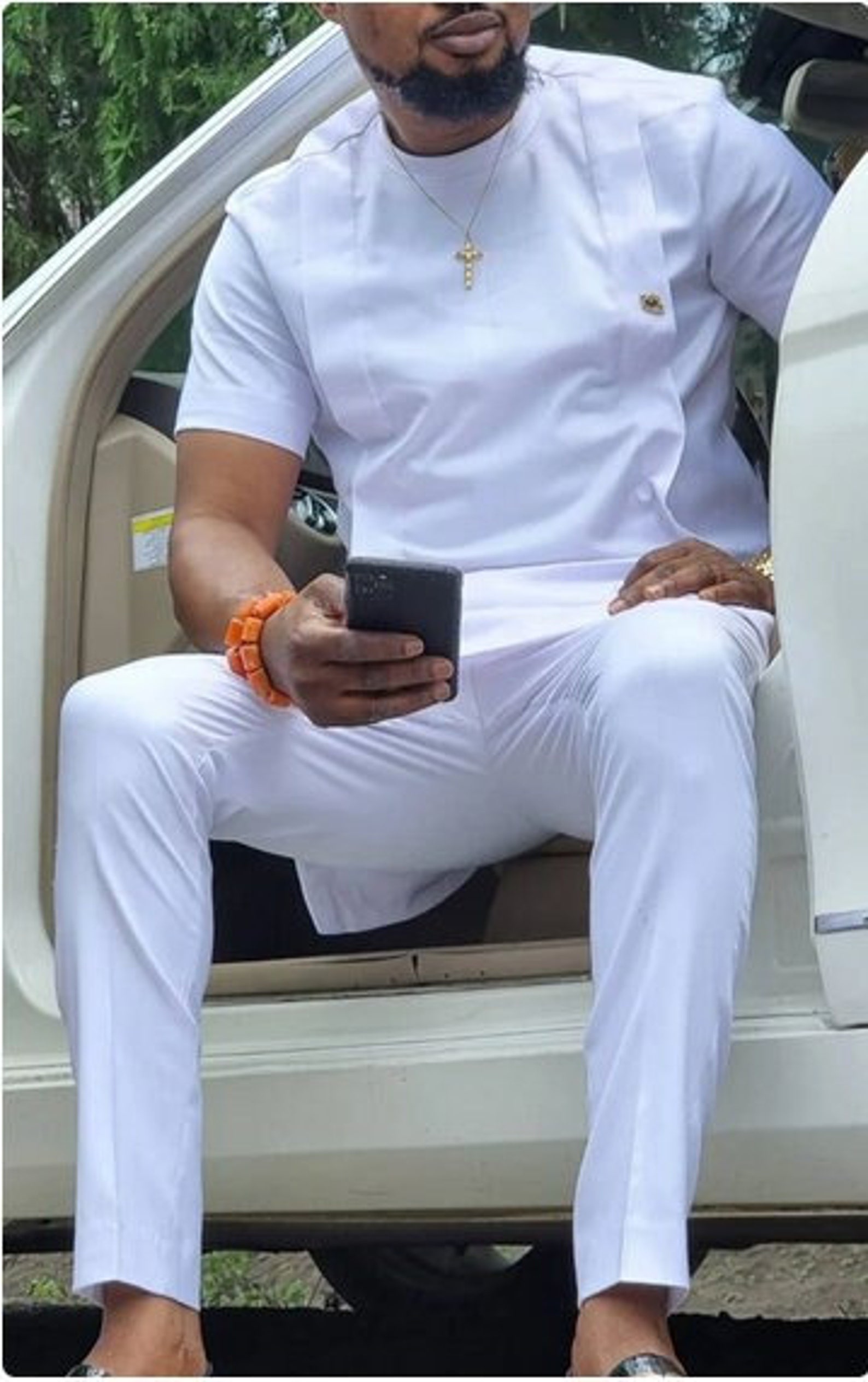 Traditional African Wear Pure White, White Suit, African Wedding Suit ...