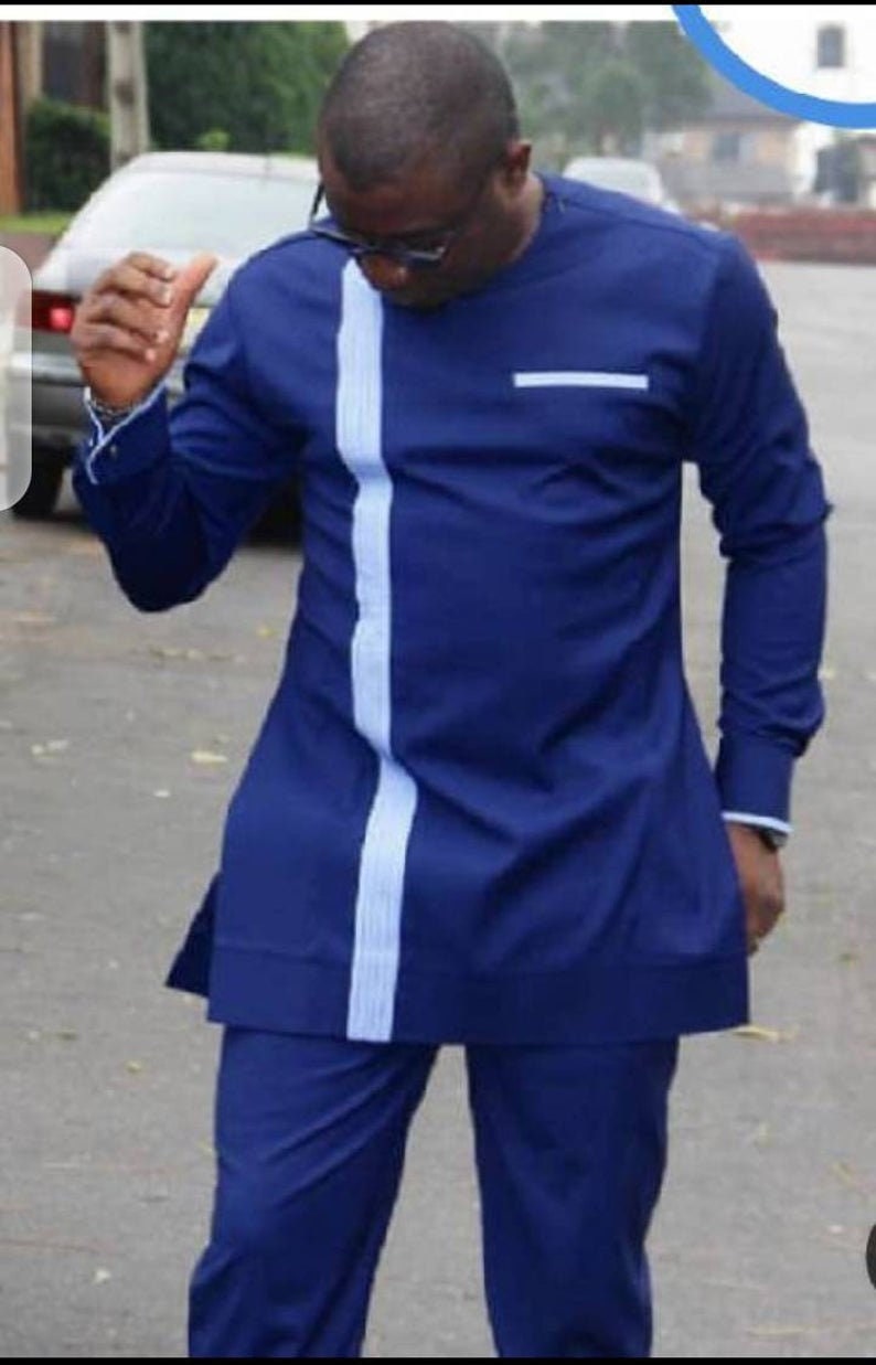 Blue African Dashiki Suit Blue Suit African Men Wedding - Etsy