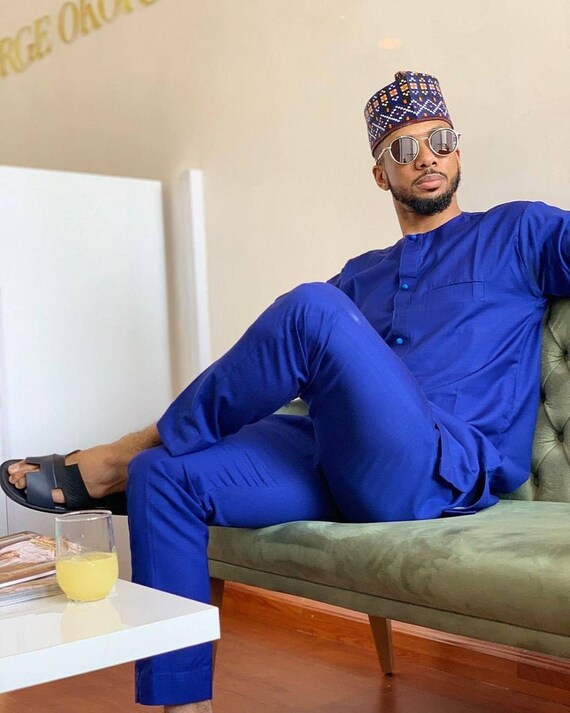 Blue African Dashiki Suit Blue Suit African Men Wedding | Etsy