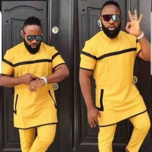 Yellow African Man Suit African Dashiki Yellow Senator Suit - Etsy