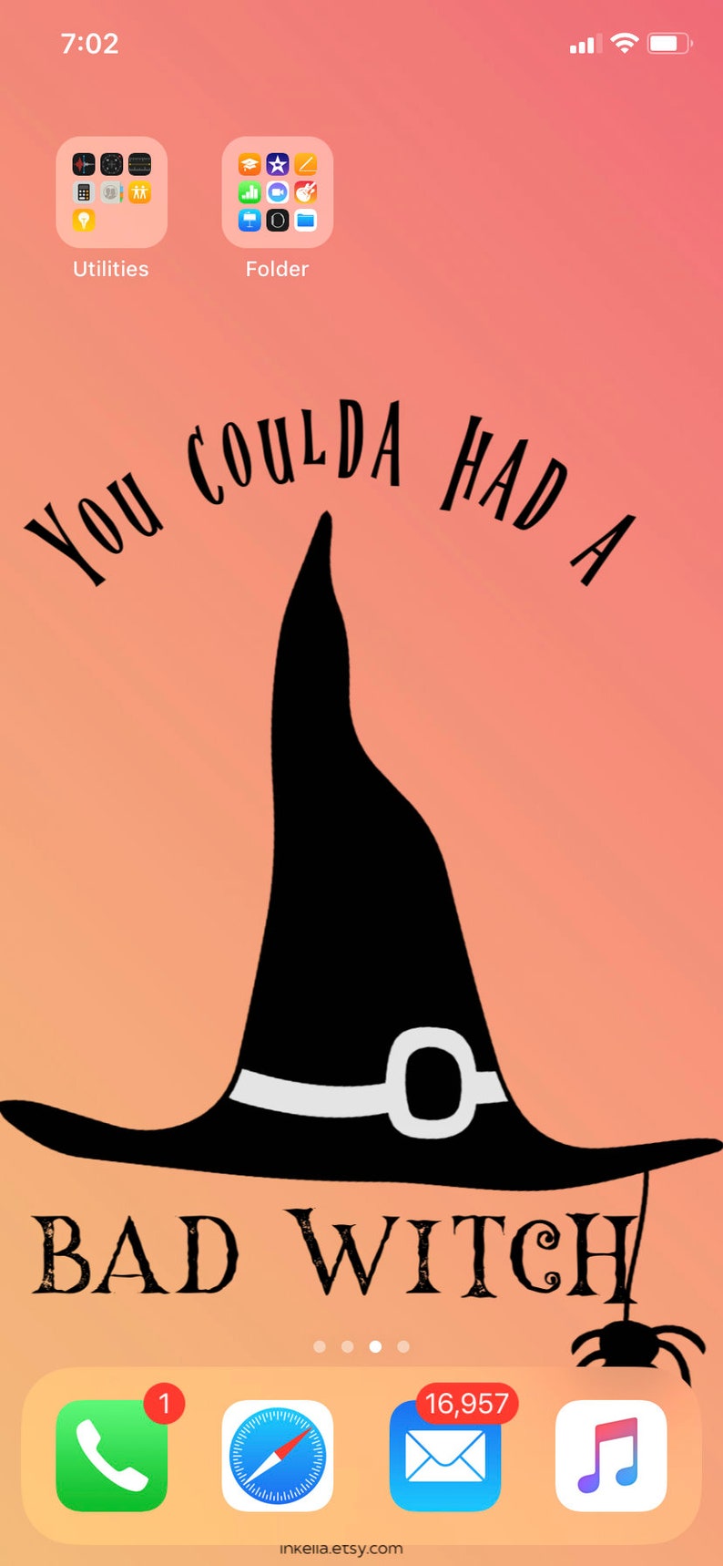 Phone Lock Screen and Home Screen Wallpaper BAD WITCH - Etsy