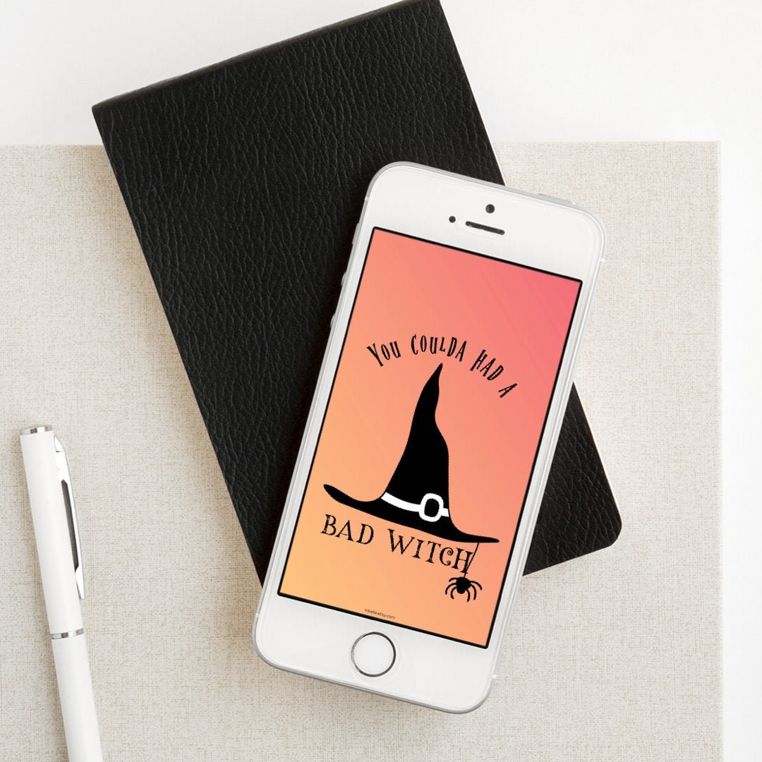 Phone Lock Screen and Home Screen Wallpaper BAD WITCH iPhone Background ...