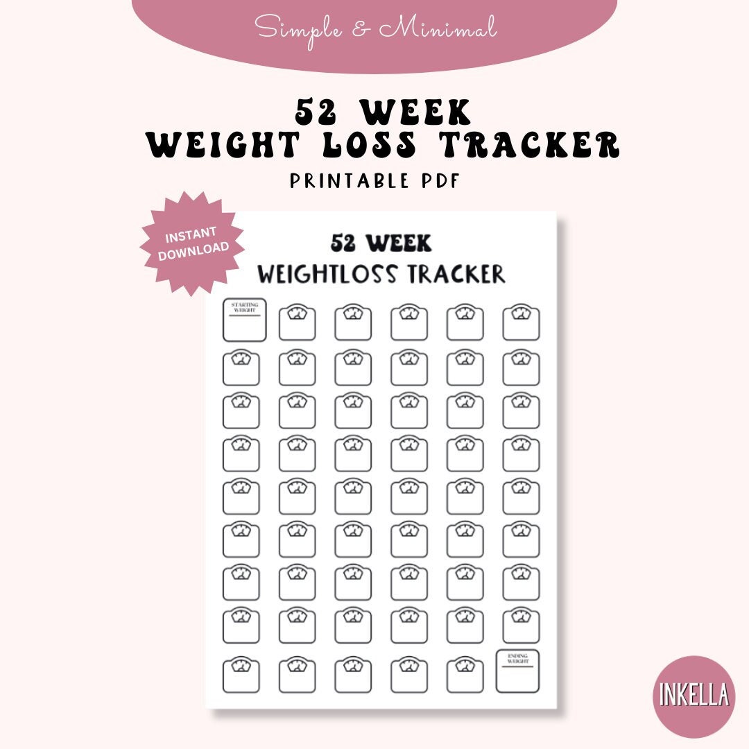 Printable Weight Loss Tracker With Mini Scales - 1 Page Daily Weigh-in ...